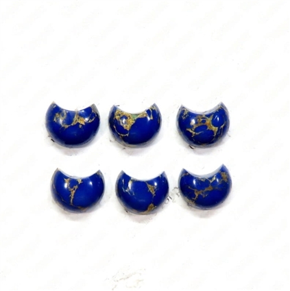 Moon Shape Crescent - Amazing Lapis Copper Turquoise Gemstone - Smooth ...