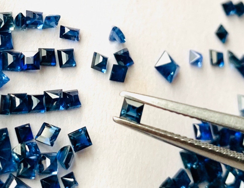 Created Sapphire Square Faceted | Certified Gemstone | SMGL GROUP INC